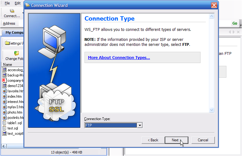 Configuring your Site in WS_FTP